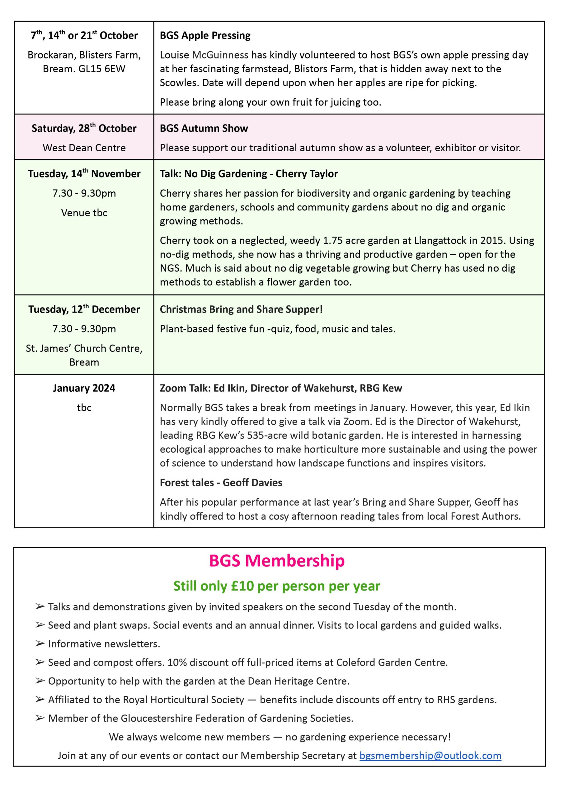 Bream Gardening Society – Flower, Fruit and Vegetable growing in the ...